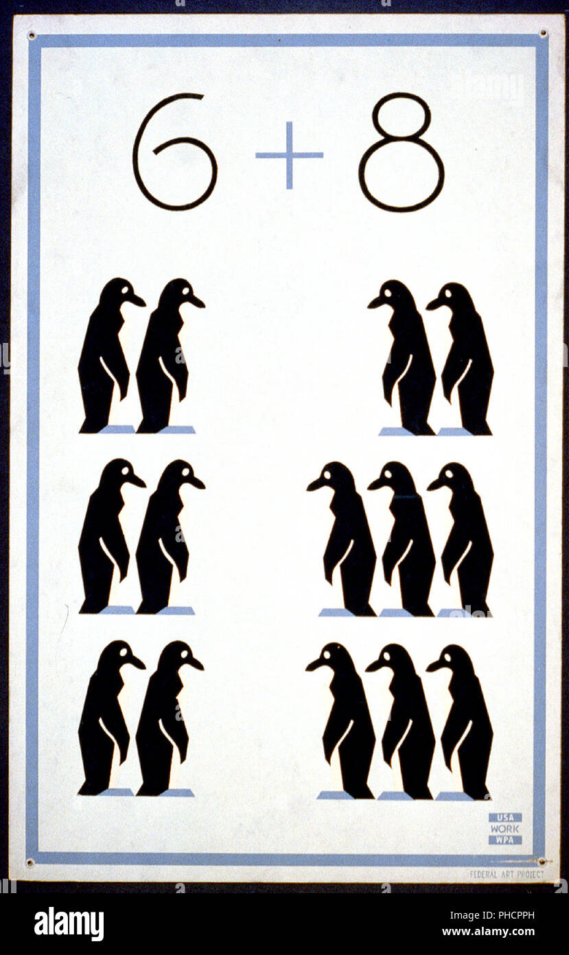 Poster promoting education and civic activity, showing two columns of ...