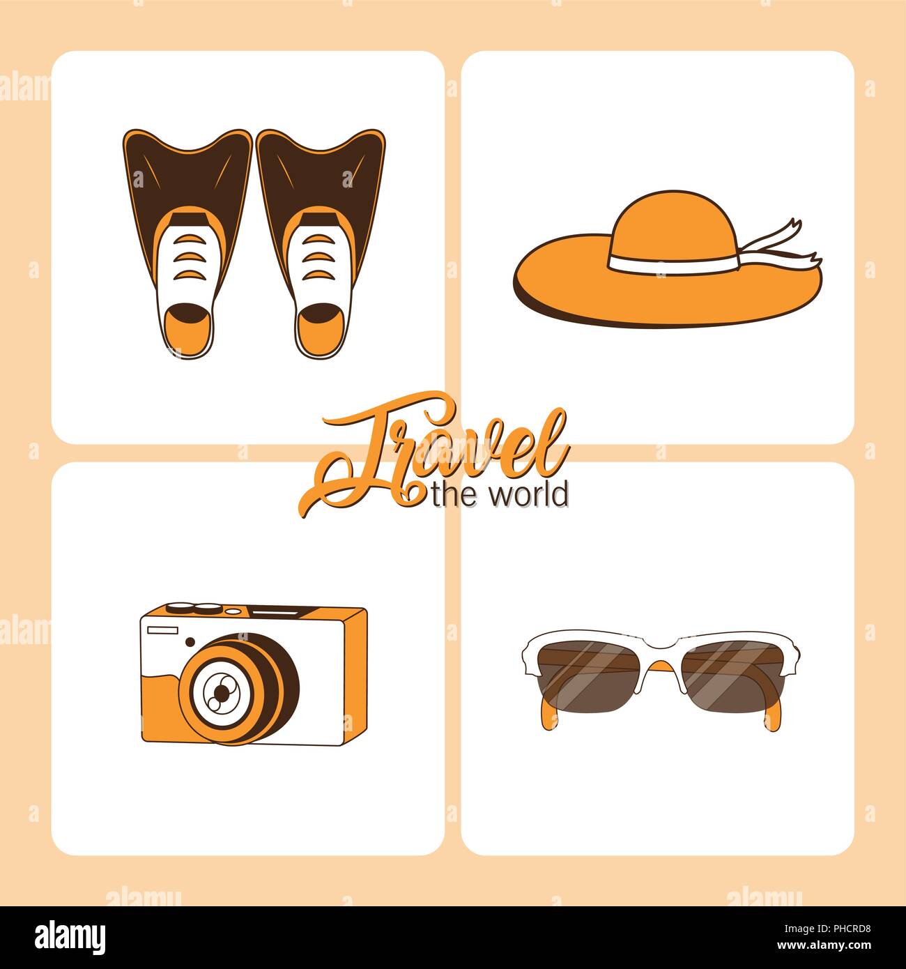 Set of travel elements collection vector illustration graphic design ...