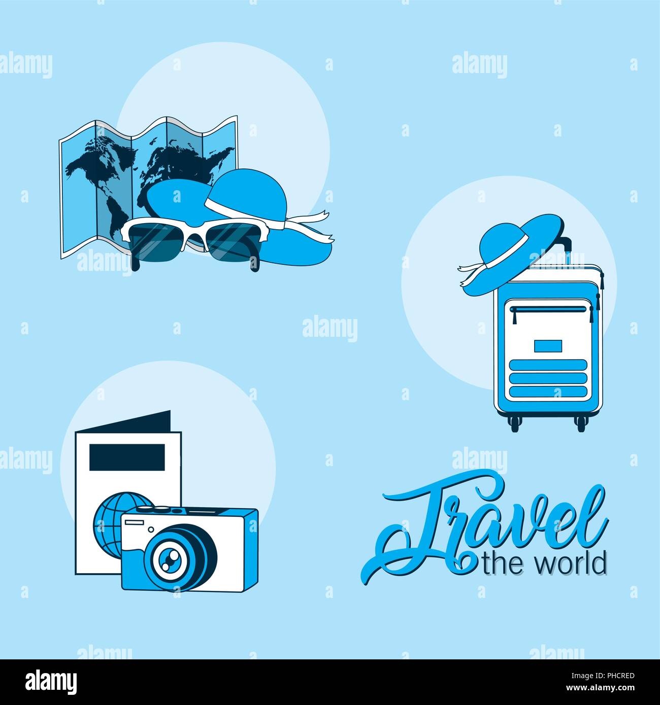 Set of travel elements collection vector illustration graphic design ...