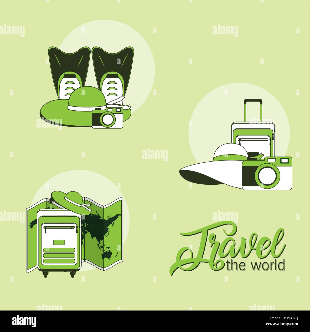 Set of travel elements collection vector illustration graphic design ...