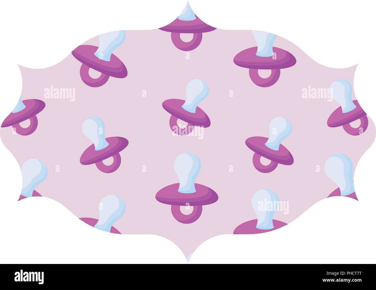 arabic frame with baby pacifier pattern over white background, vector ...