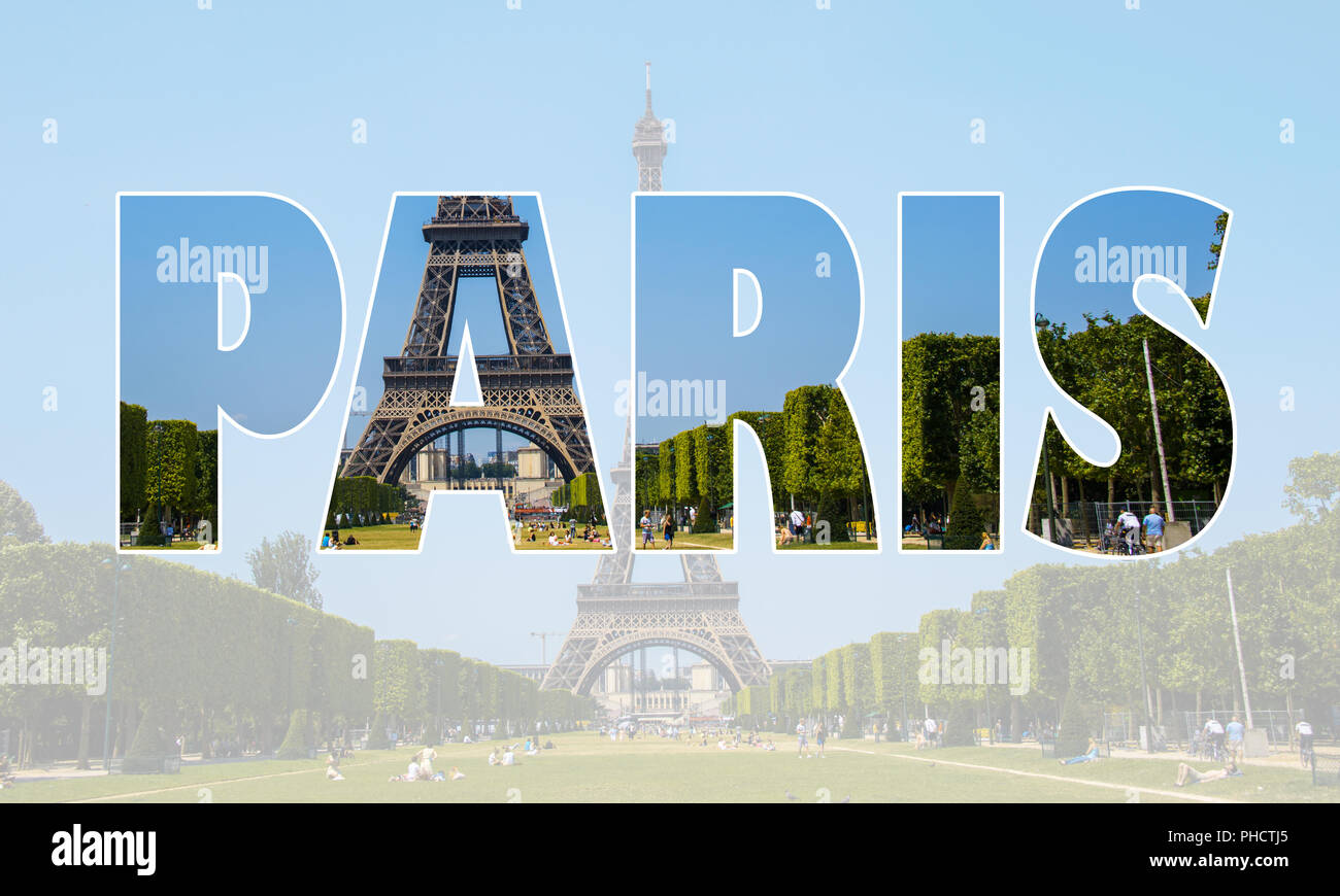 Collage of paris photos collection Stock Photo - Alamy