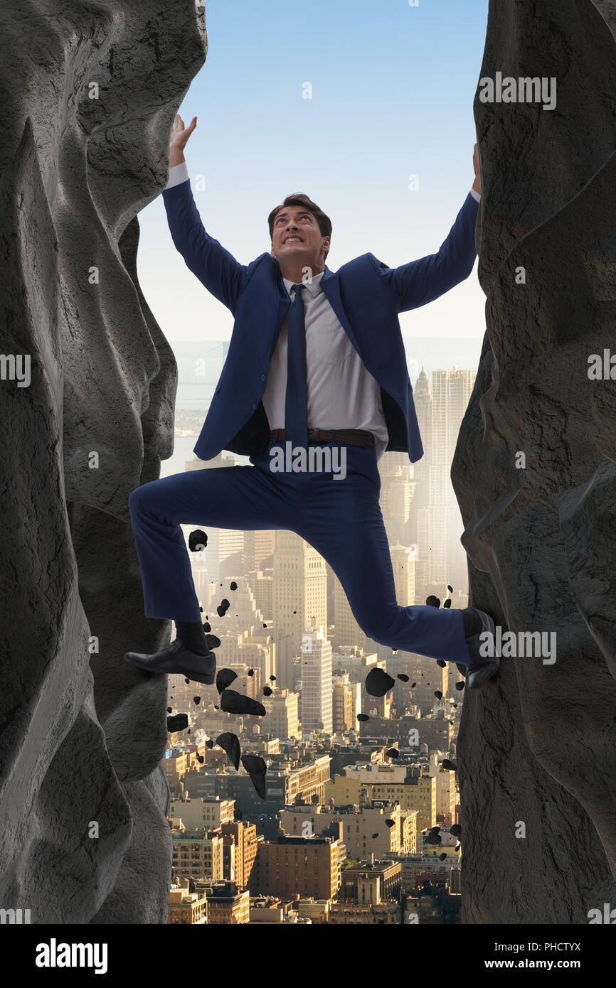 Businessman overcoming challenges in business concept Stock Photo - Alamy