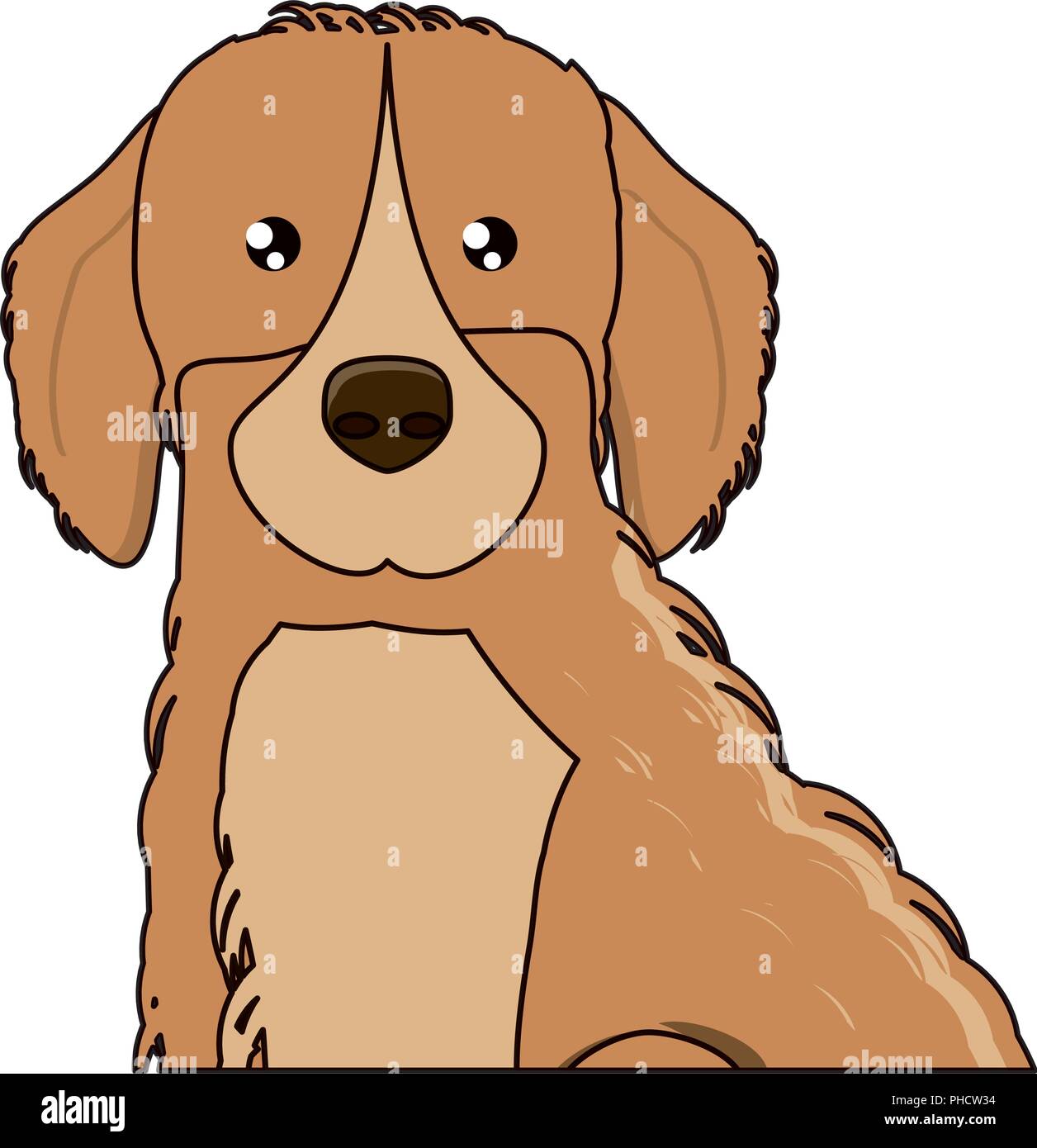 cute golden retriever dog icon over background, vector illustration ...