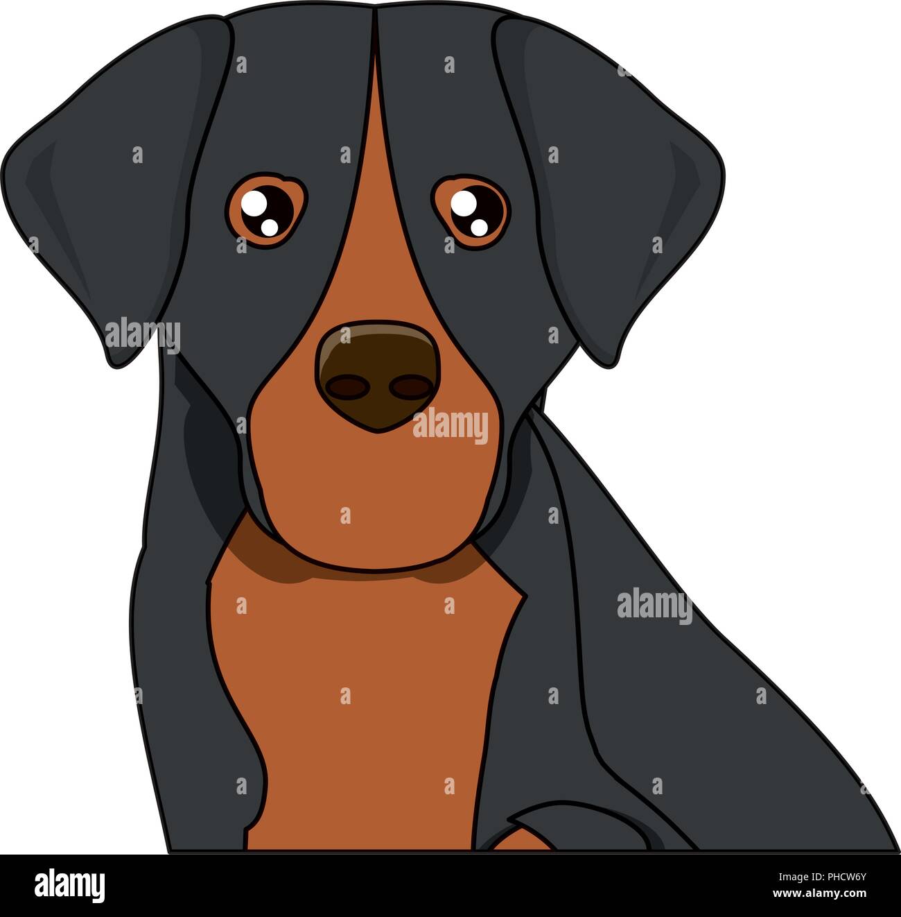 doberman dog icon over white background, vector illustration Stock ...