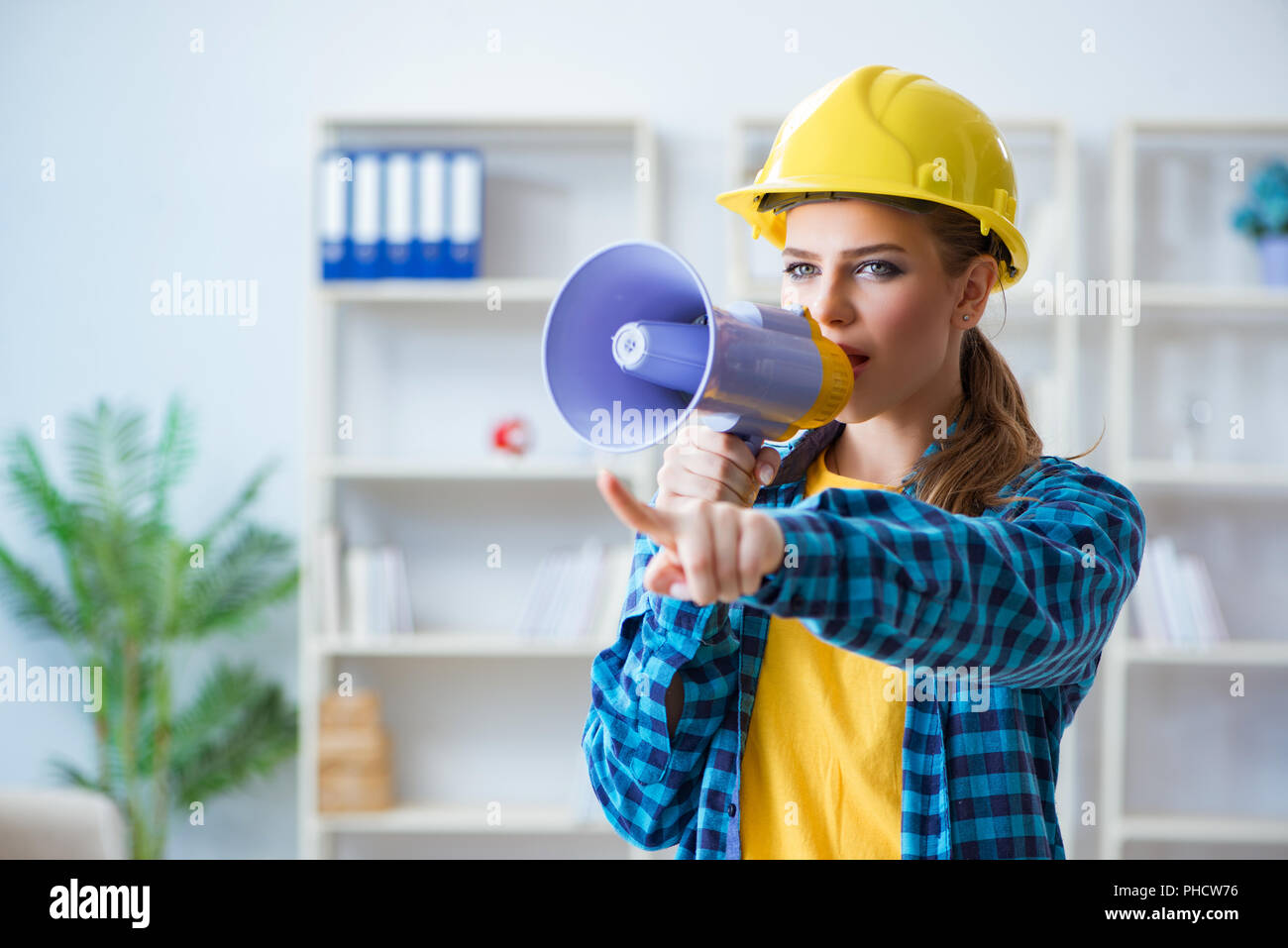 Megaphone work safety speech hi-res stock photography and images - Alamy