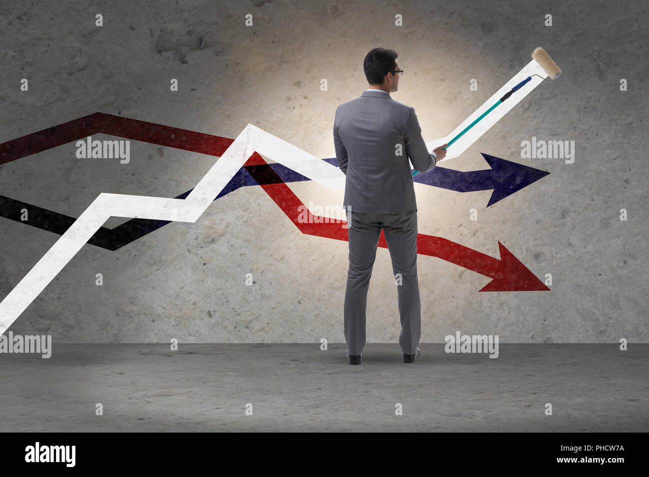 Businessman drawing charts in forecasting concept Stock Photo - Alamy