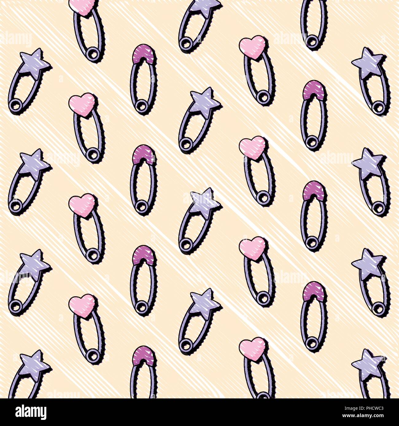 background of baby pins pattern, vector illustration Stock Vector Image ...