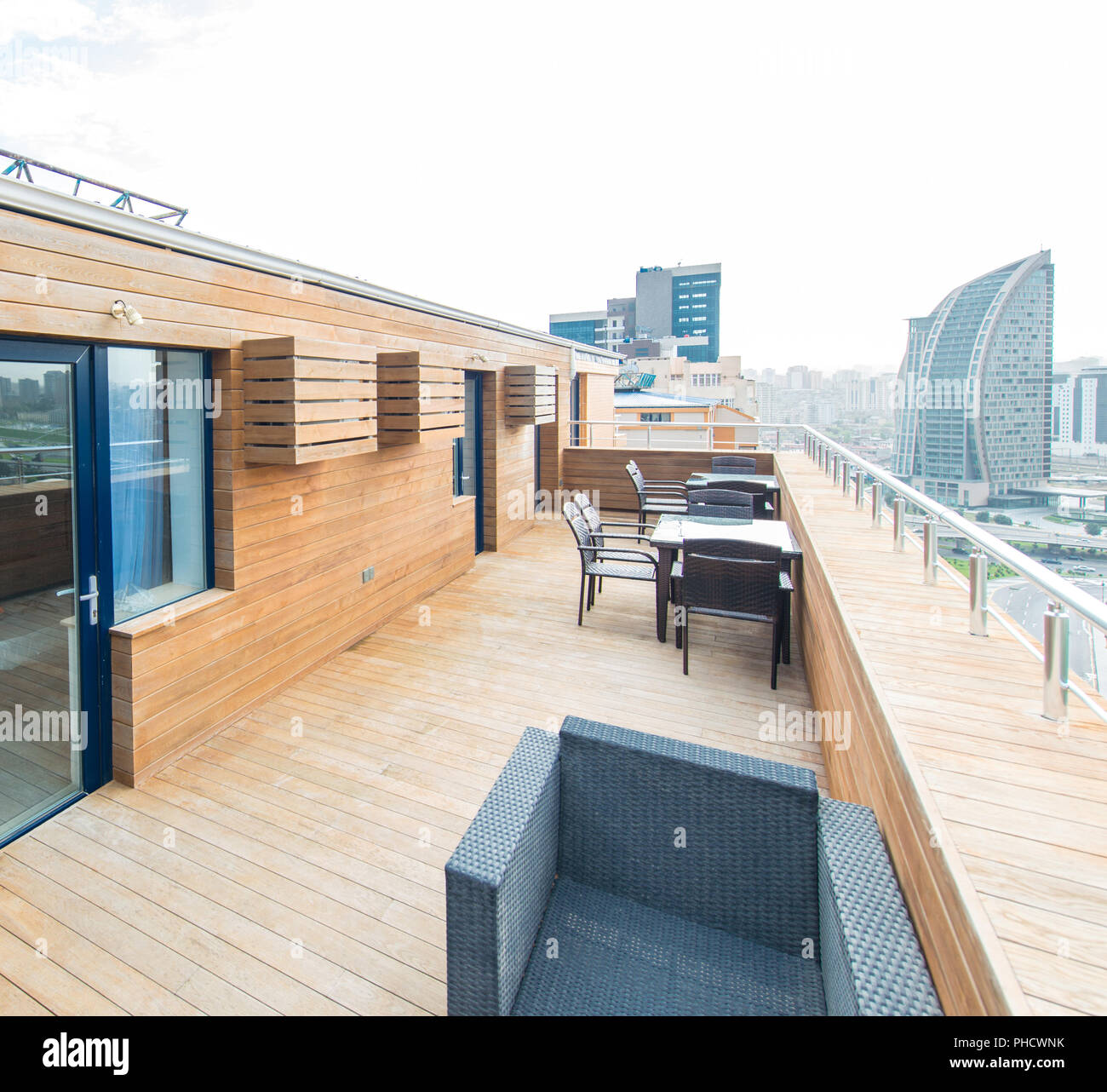 Terrace cafe on top floor Stock Photo - Alamy