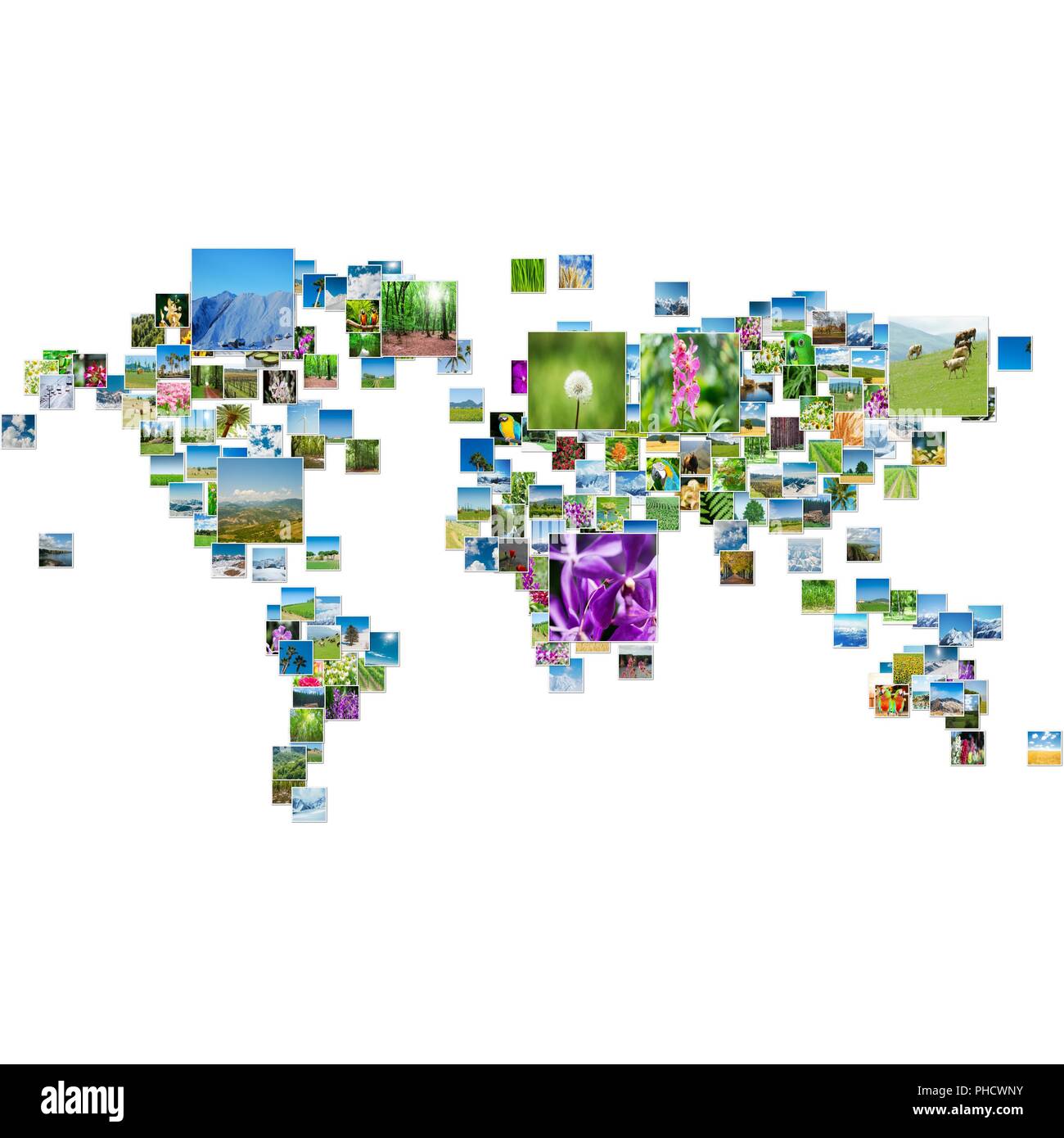 World map made of nature photos Stock Photo - Alamy
