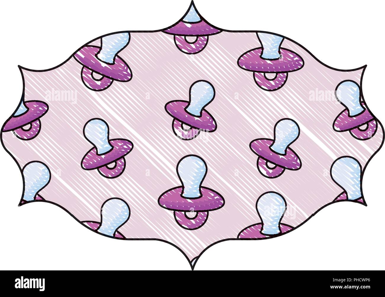 arabic frame with baby pacifier pattern over white background, vector ...