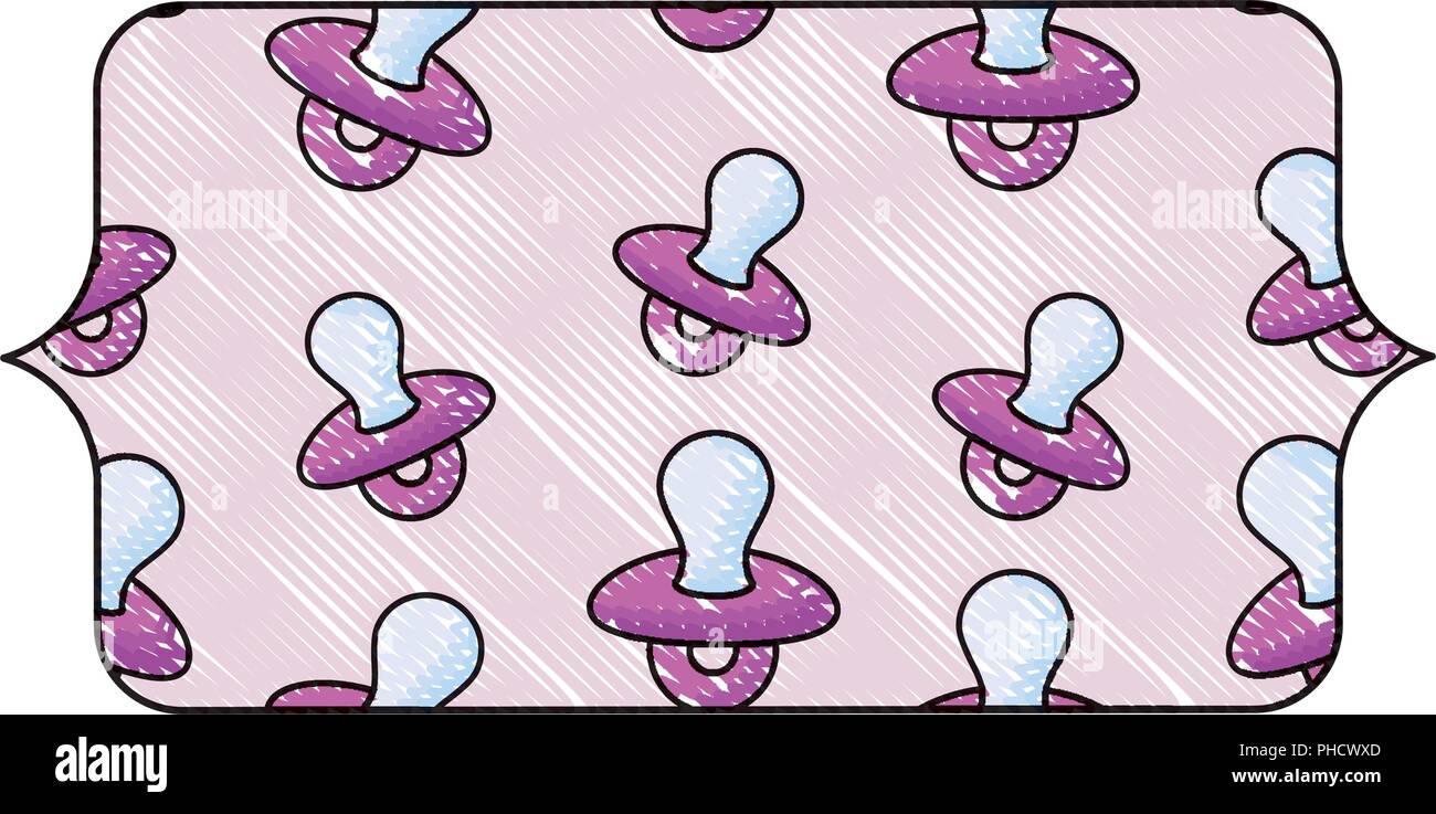 banner with baby pacifier pattern over white background, vector ...