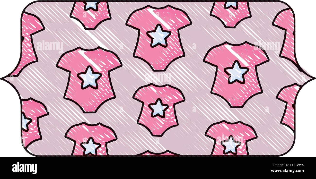 banner with baby clothes pattern over white background, vector ...