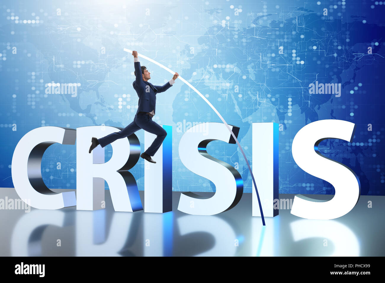 Businessman in business crisis concept Stock Photo - Alamy