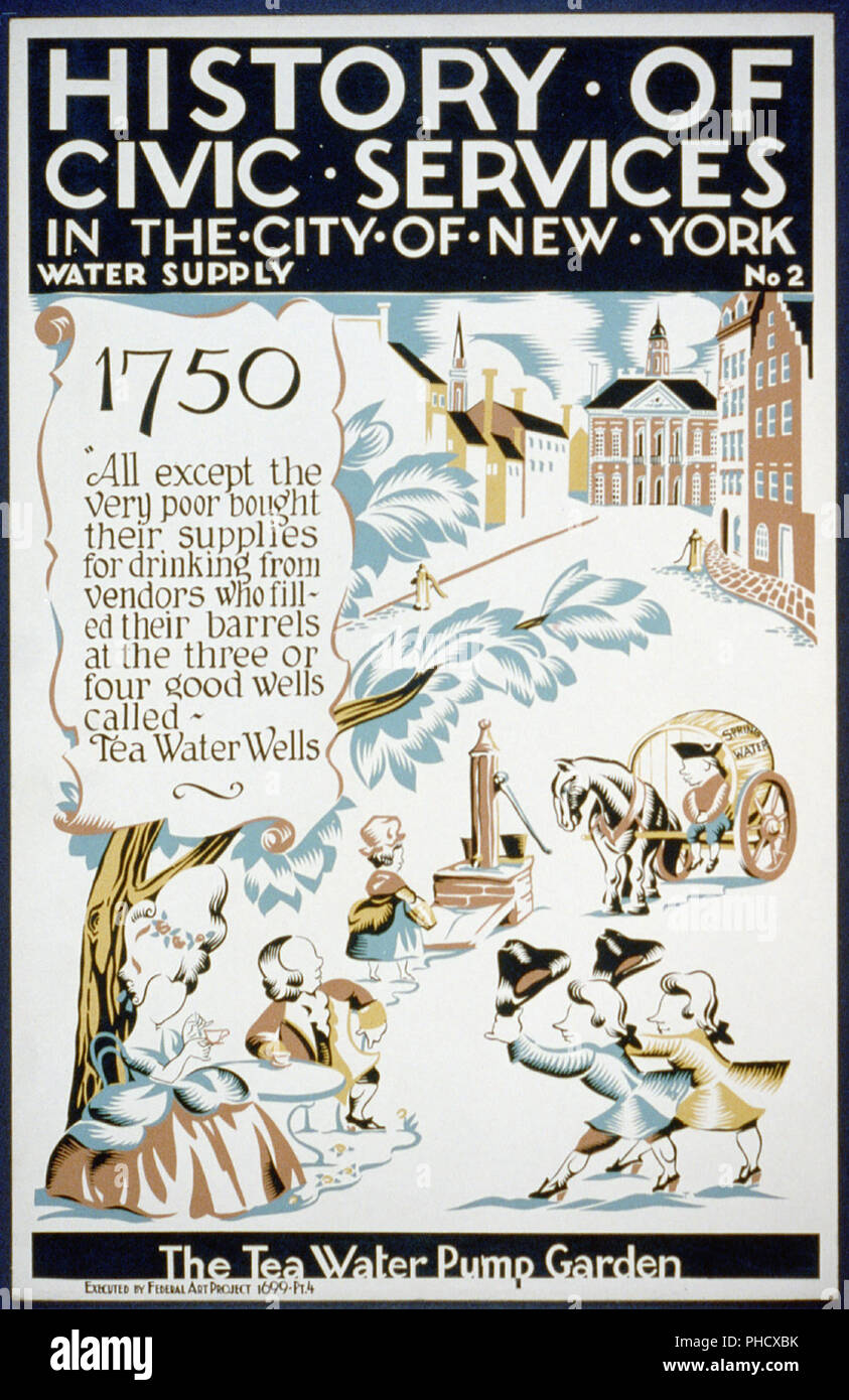 Poster for Federal Art Project series on the history of civic services ...