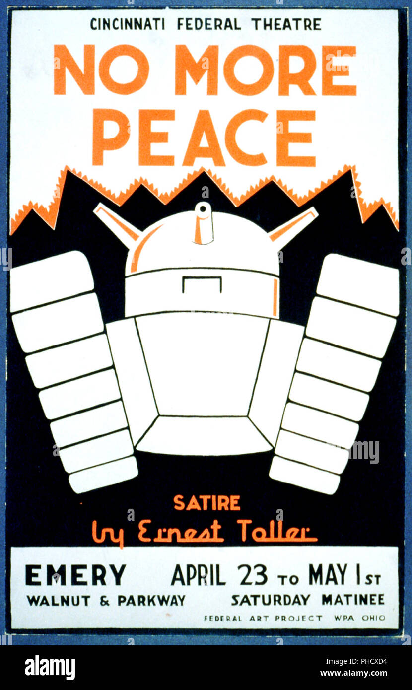 Poster for Federal Theatre Project presentation of "No More Peace" at ...