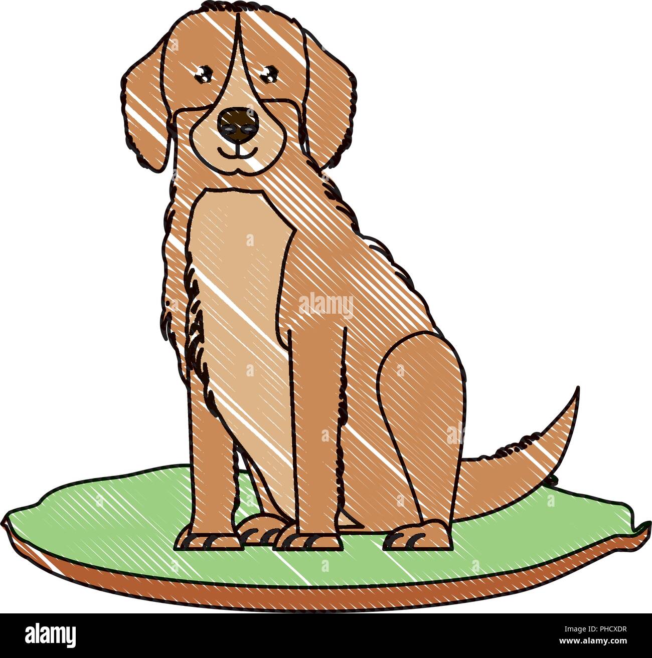 cute golden retriever dog icon over background, vector illustration ...