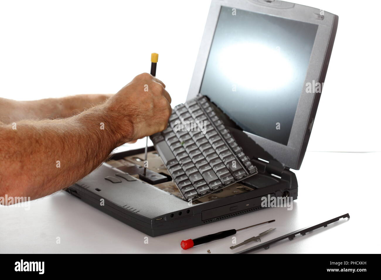 repairing a computer with tools Stock Photo - Alamy