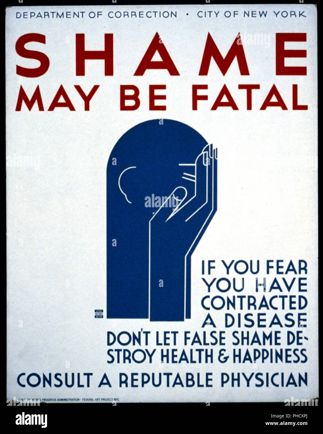 Poster encouraging persons with syphilis to seek proper treatment as ...