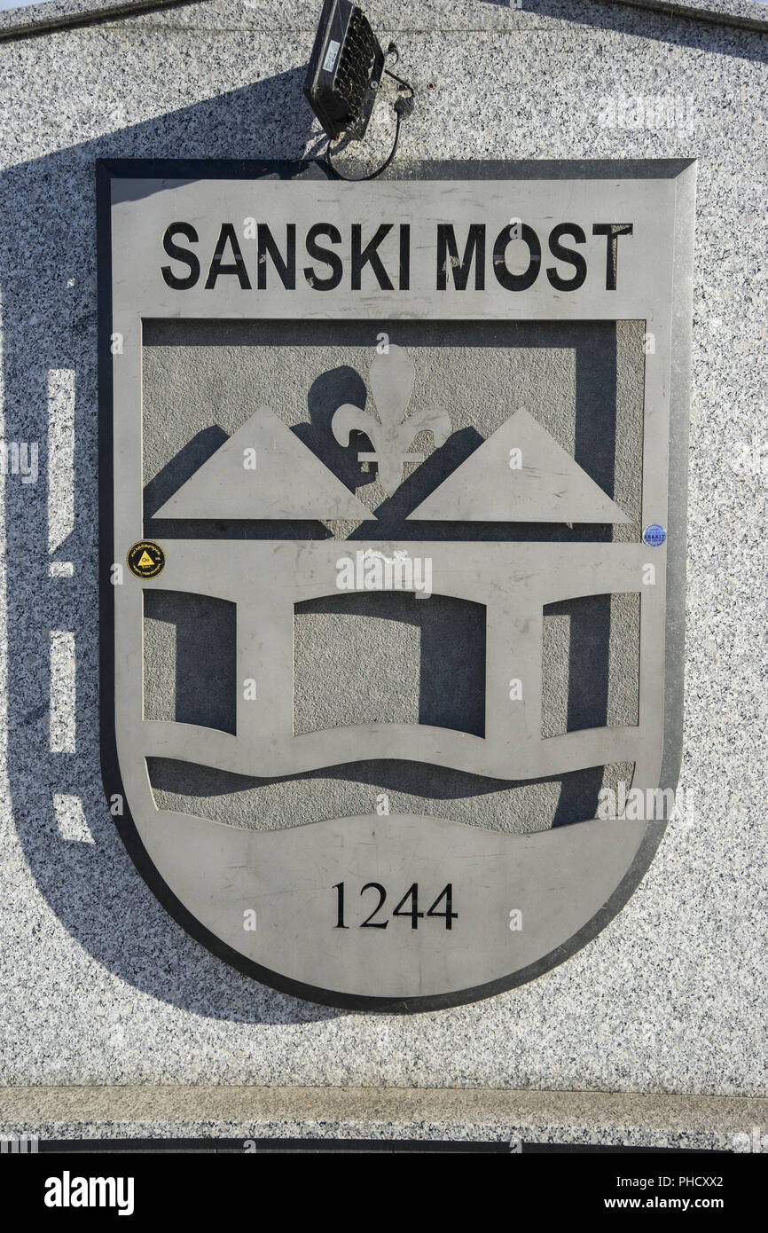 City Coat of Arms from Sanski Most, Bosnia Stock Photo - Alamy