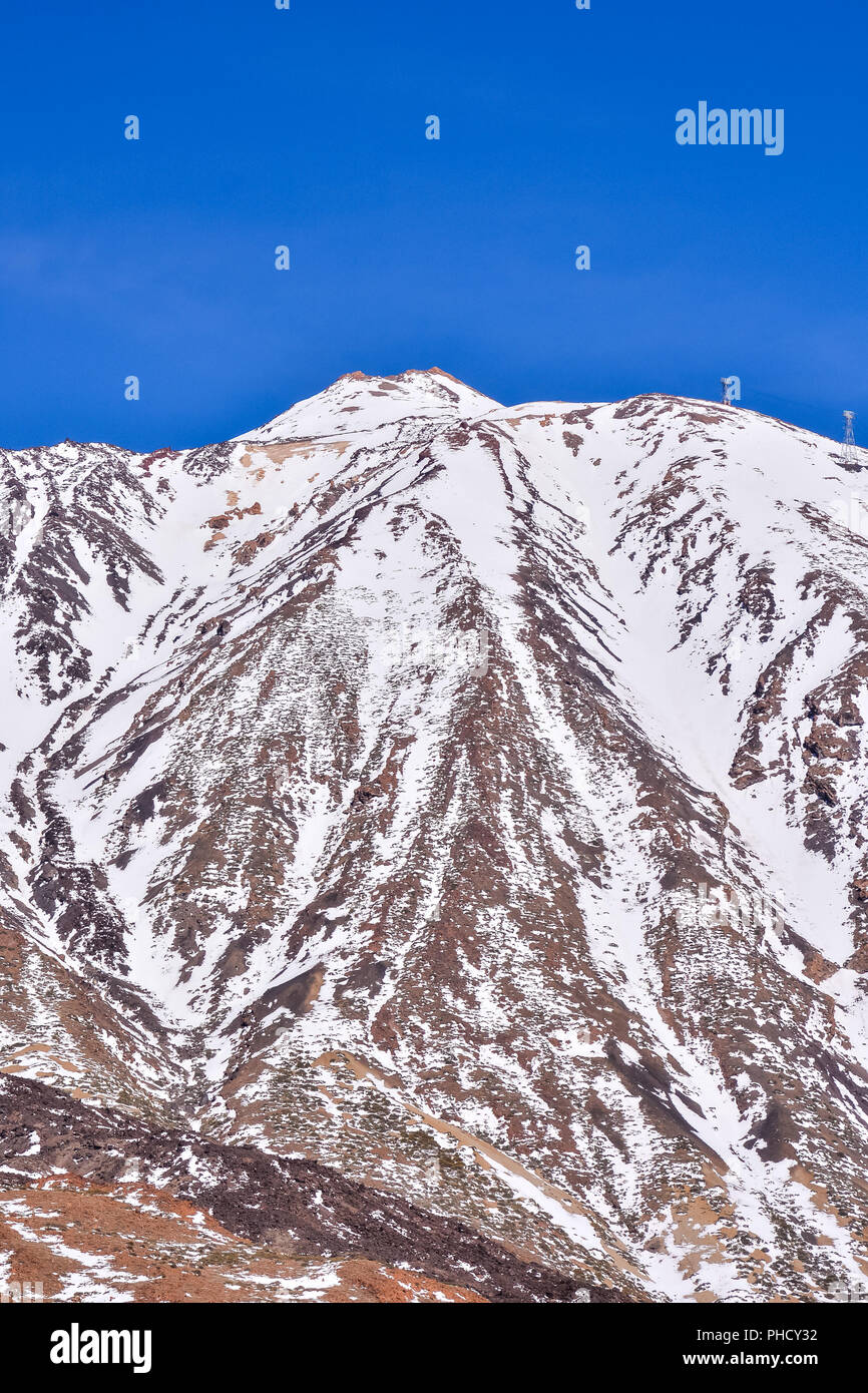 Snow covered mount teide Stock Photo - Alamy