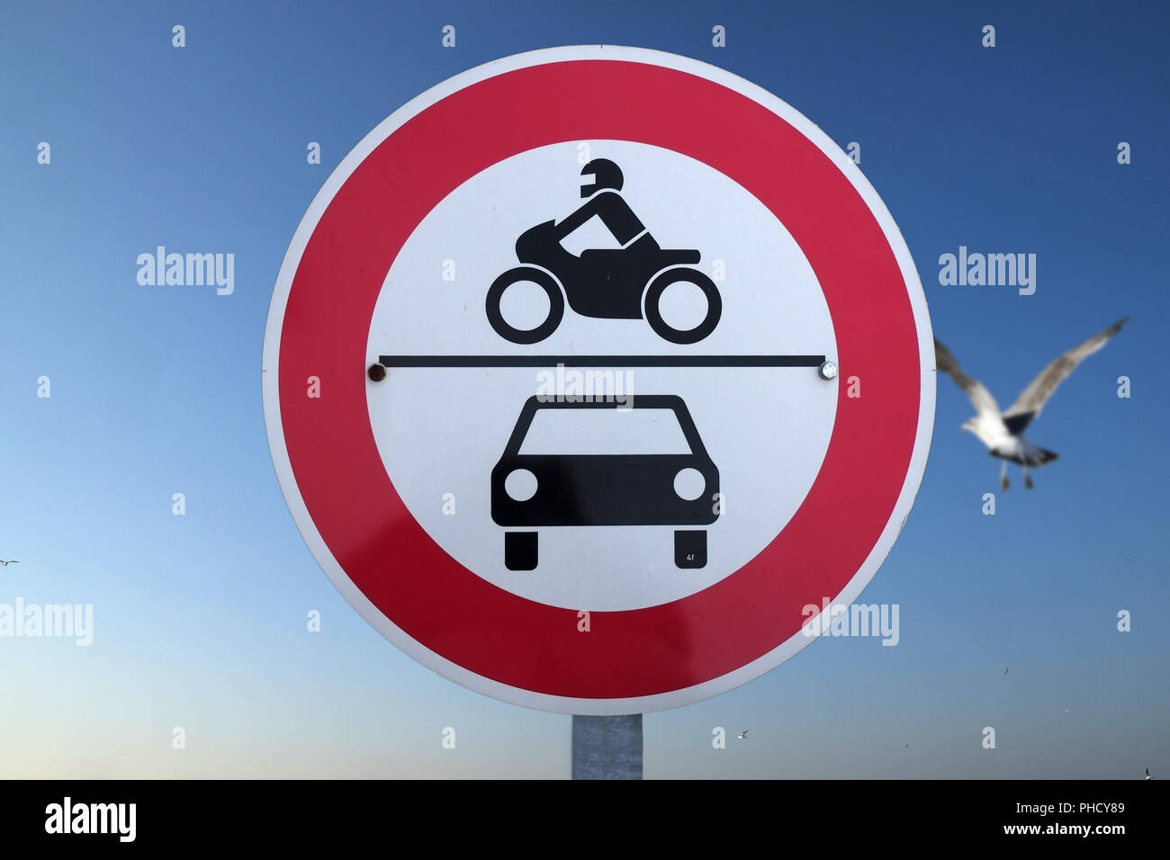 Traffic sign: Prohibition for motor vehicles Stock Photo - Alamy