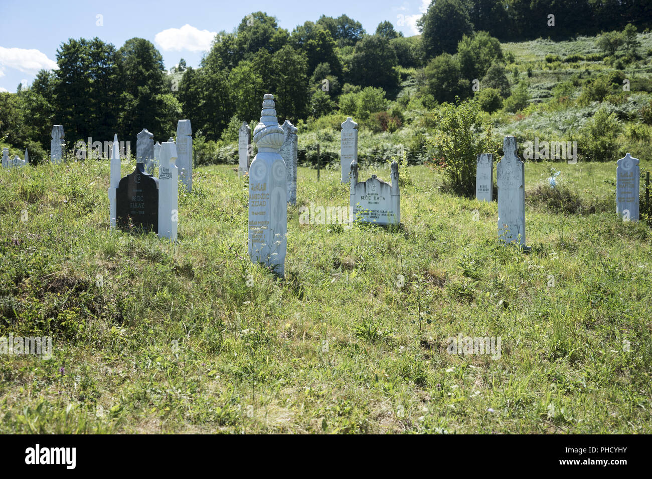 Islamic Graveyard with Tombstones, Bosnia Stock Photo - Alamy