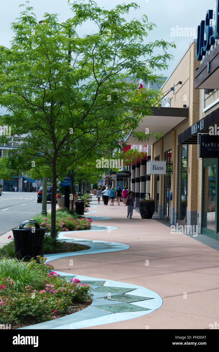 Miss America pageant sidewalk plaque near the Walk Outlets Stock Photo ...