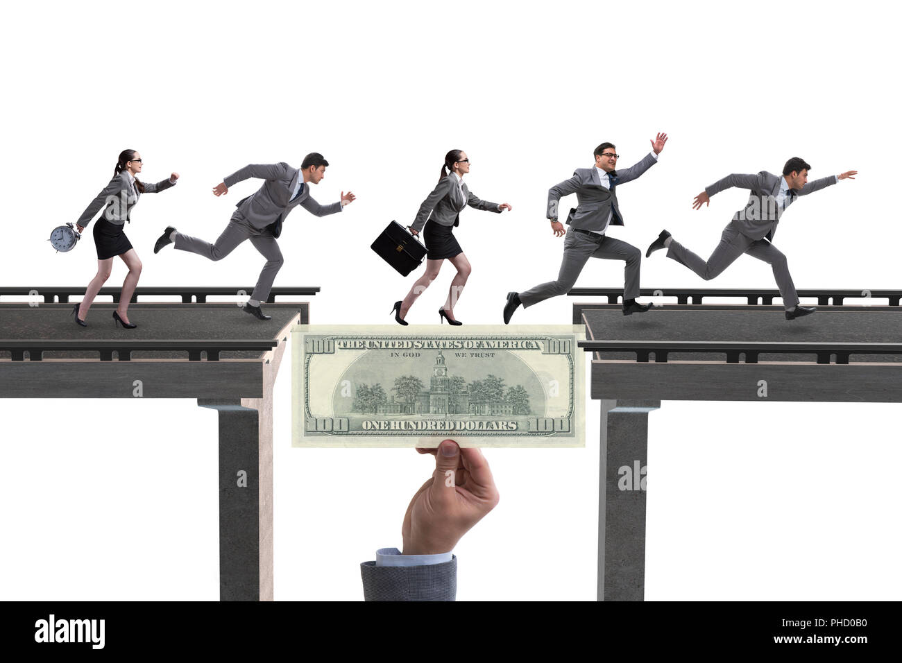 Financial concept crossing dollar bridge Stock Photo - Alamy