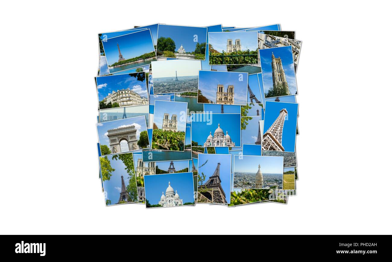 Collage of paris photos collection Stock Photo - Alamy