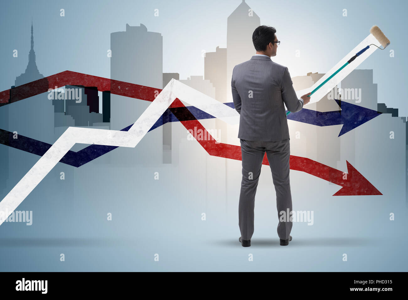 Businessman drawing charts in forecasting concept Stock Photo - Alamy