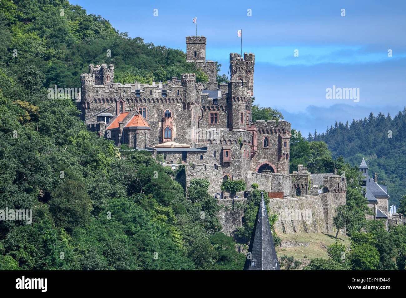 Rheinstein Castle on the Rhine river in Germany Stock Photo - Alamy