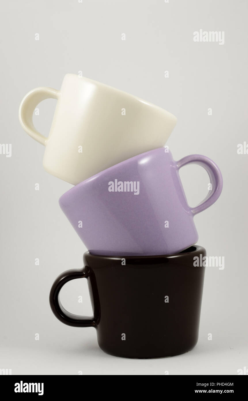 three empty espresso cup Stock Photo - Alamy