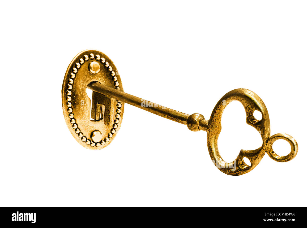 Gold lock and key Stock Photo - Alamy