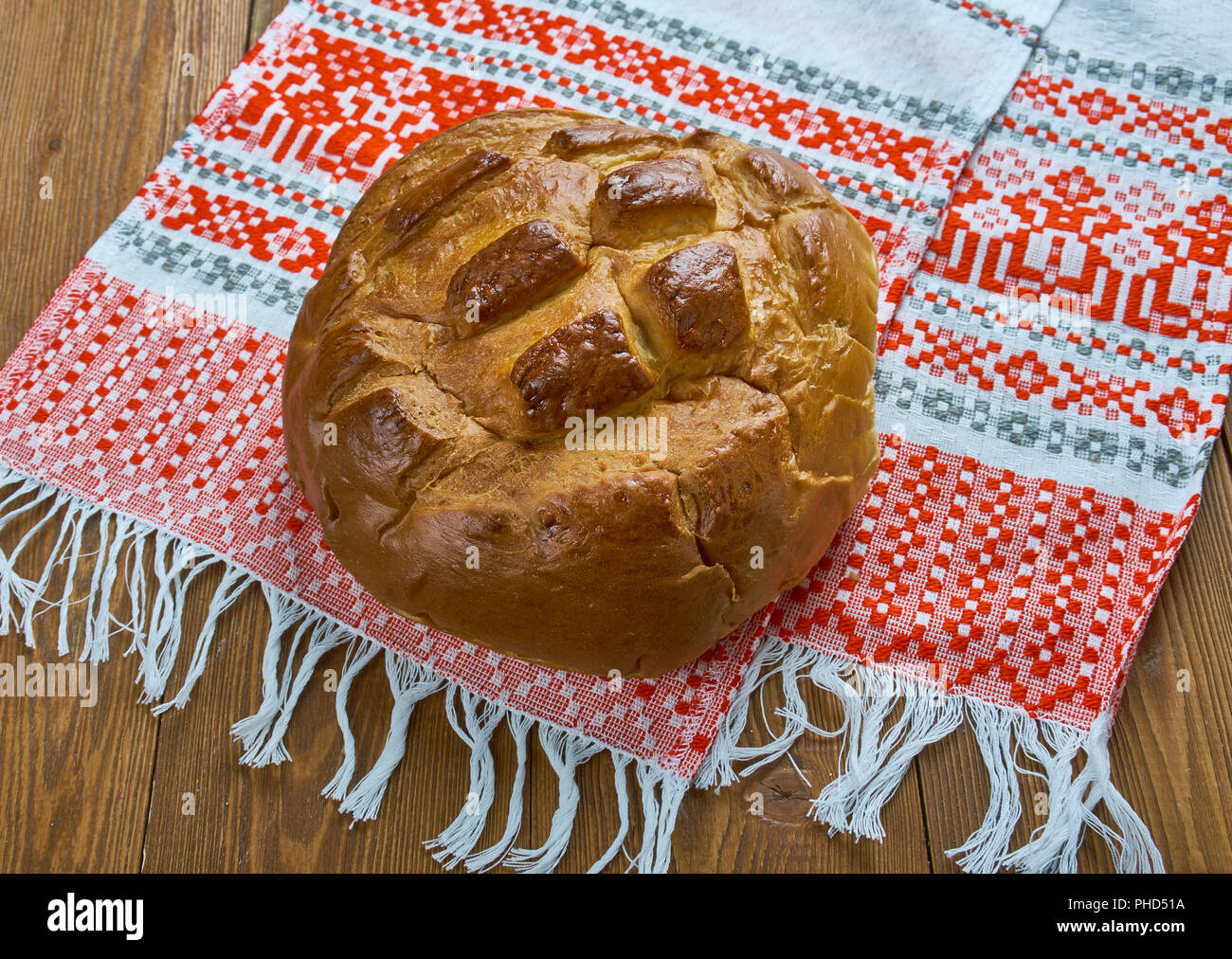 slavic wheat bread karavai Stock Photo - Alamy