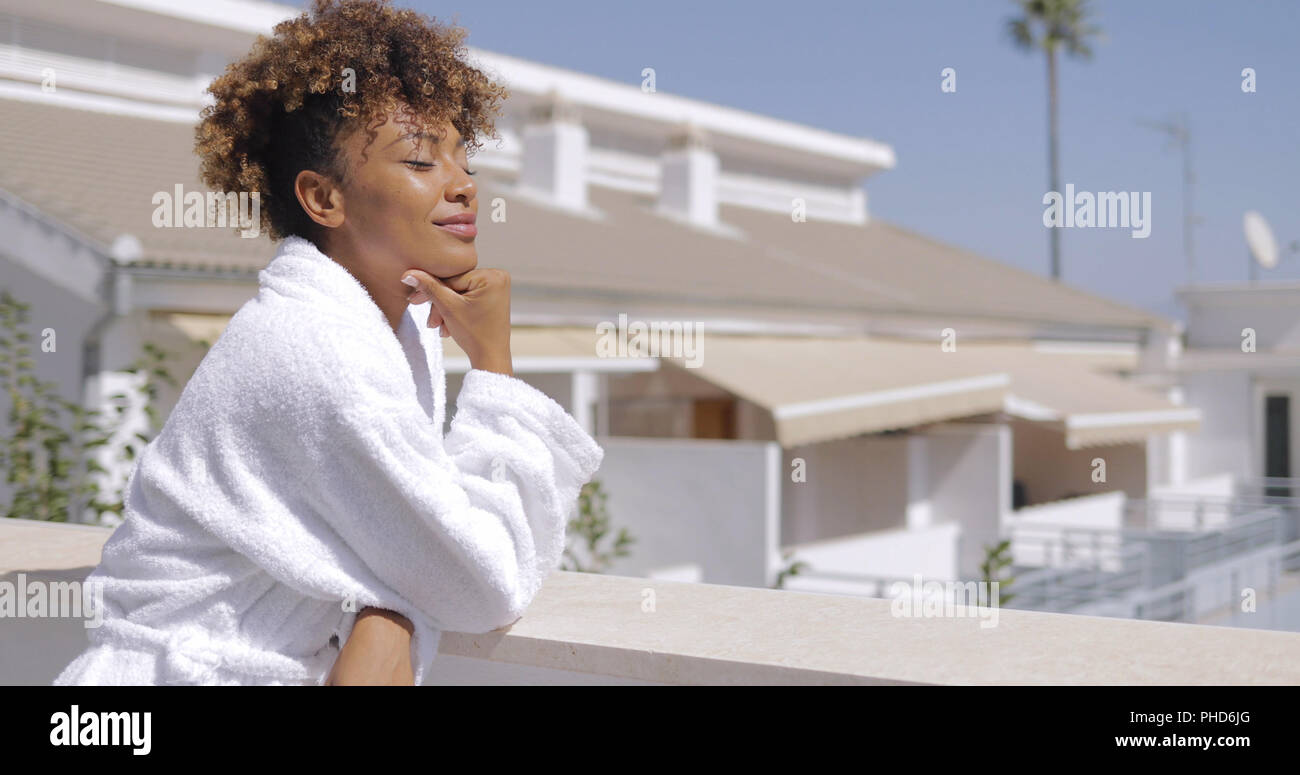 Posing on balcony hi-res stock photography and images - Alamy