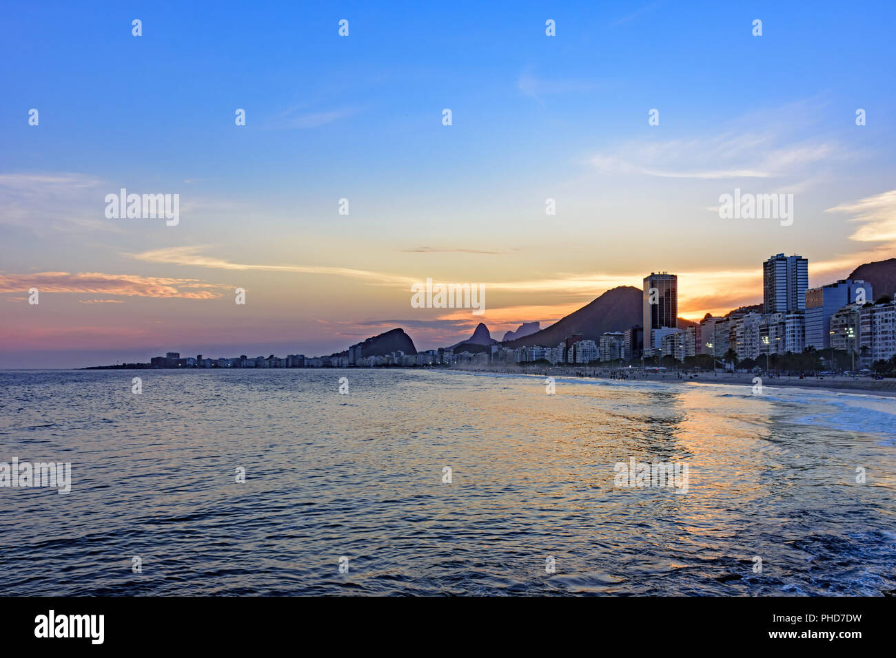 Copacabana beach rio sunset hi-res stock photography and images - Alamy
