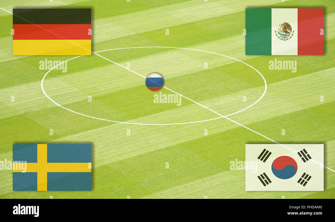 Soccer field with WM Group F Stock Photo - Alamy