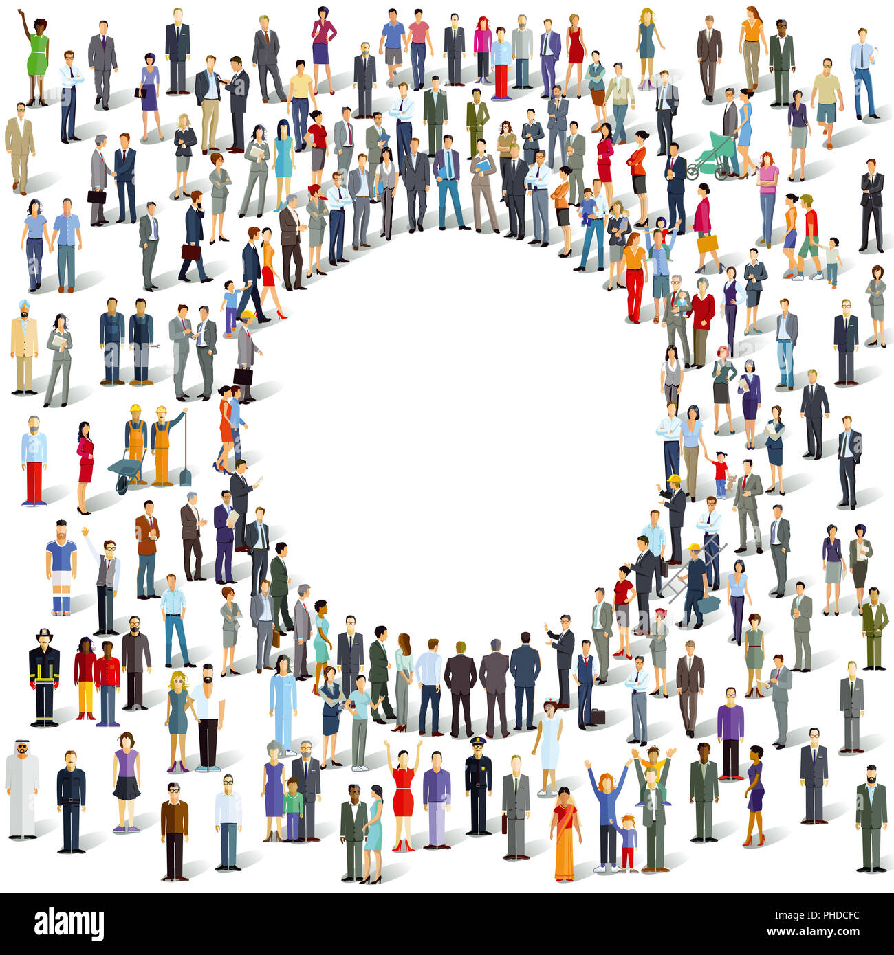 group of people, crowd community, Illustration Stock Photo - Alamy