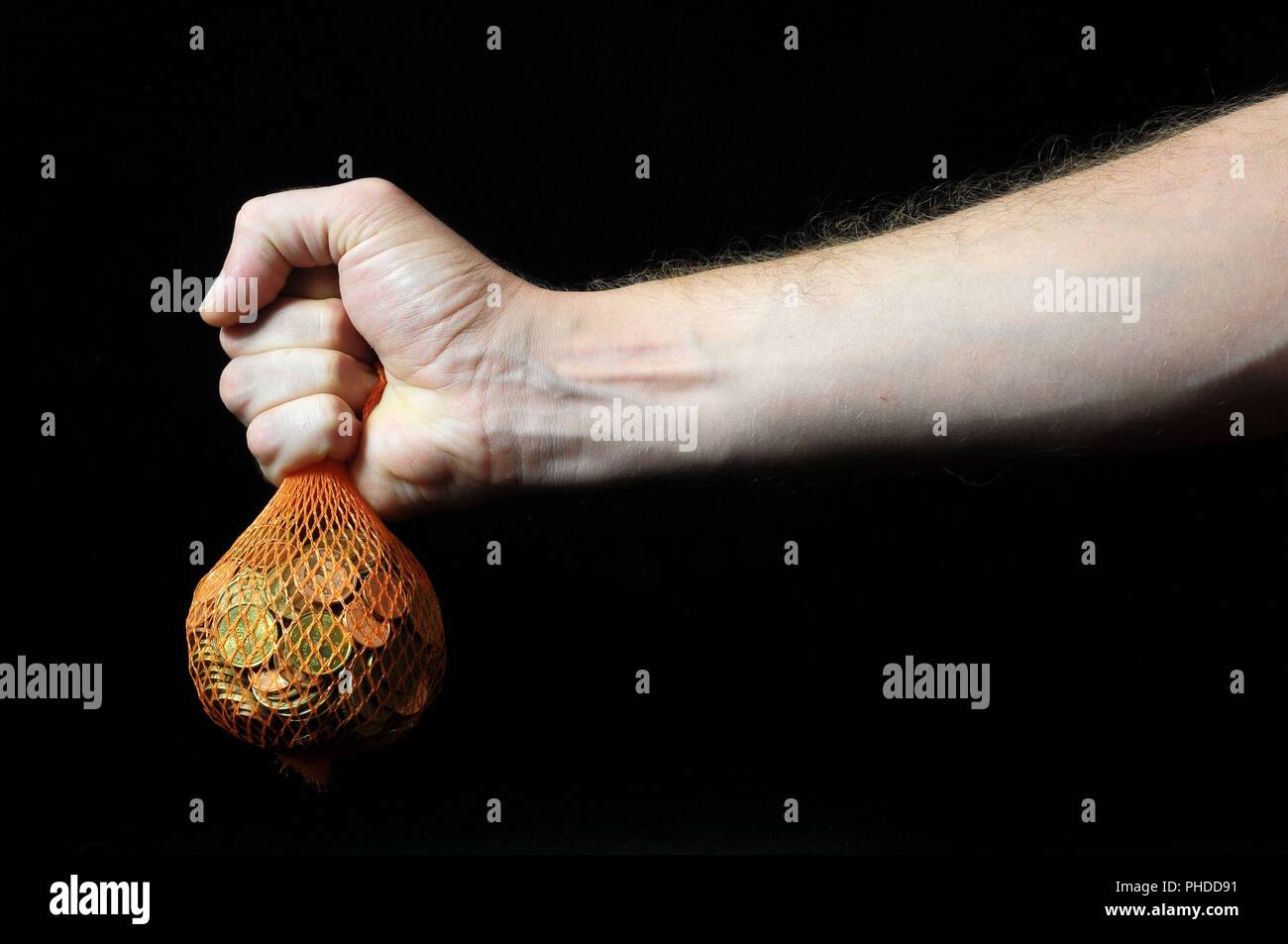 Trapped Money And an Hand Stock Photo - Alamy