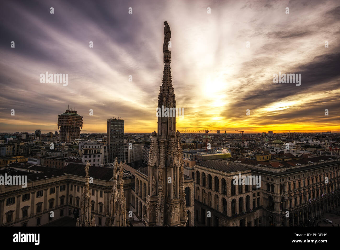 Milan Duomo rooftop Stock Photo - Alamy