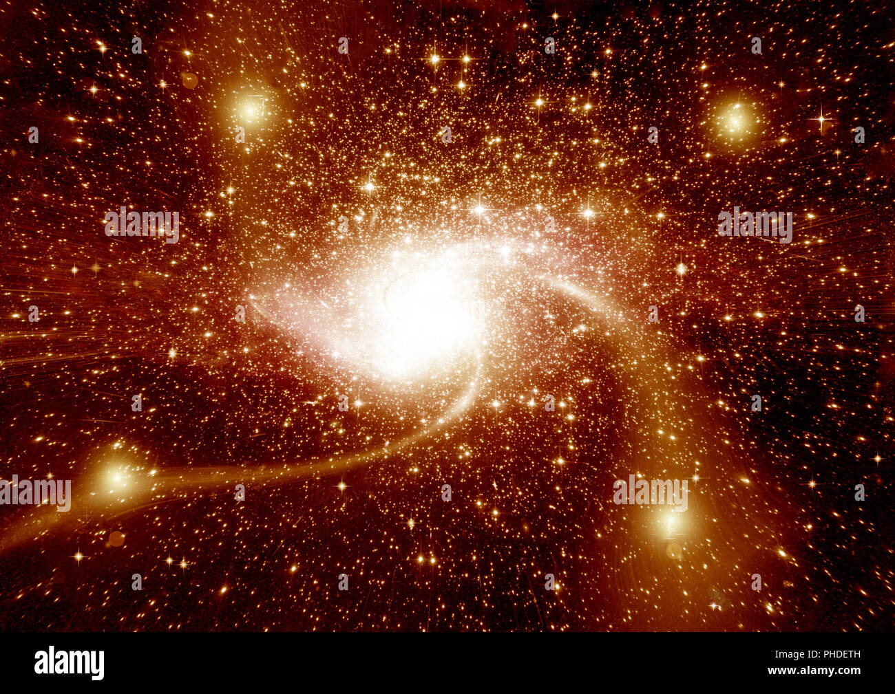 Stars, dust and gas nebula in a far galaxy Stock Photo - Alamy