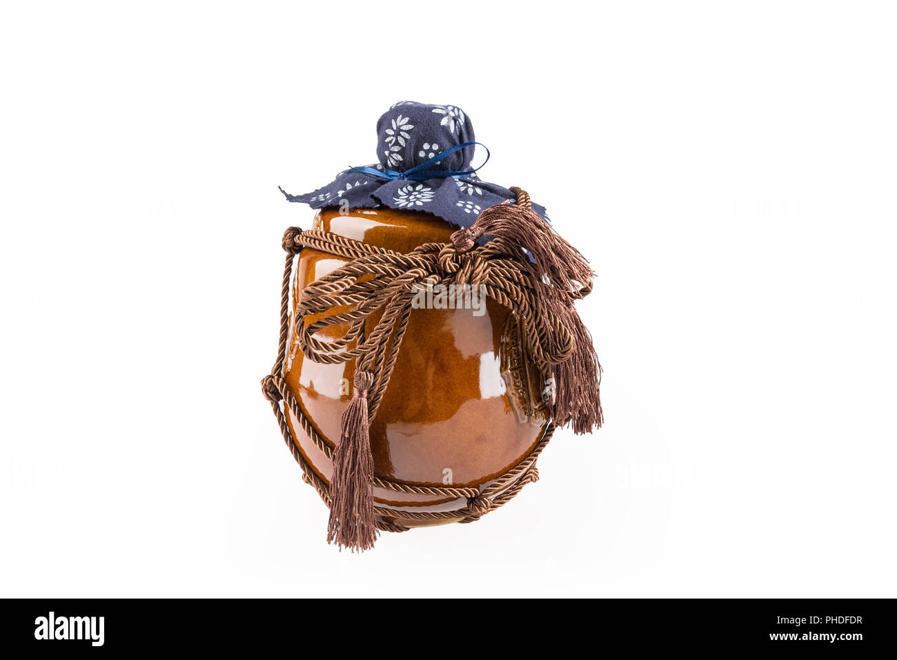 yellow rice wine jar isolated Stock Photo - Alamy