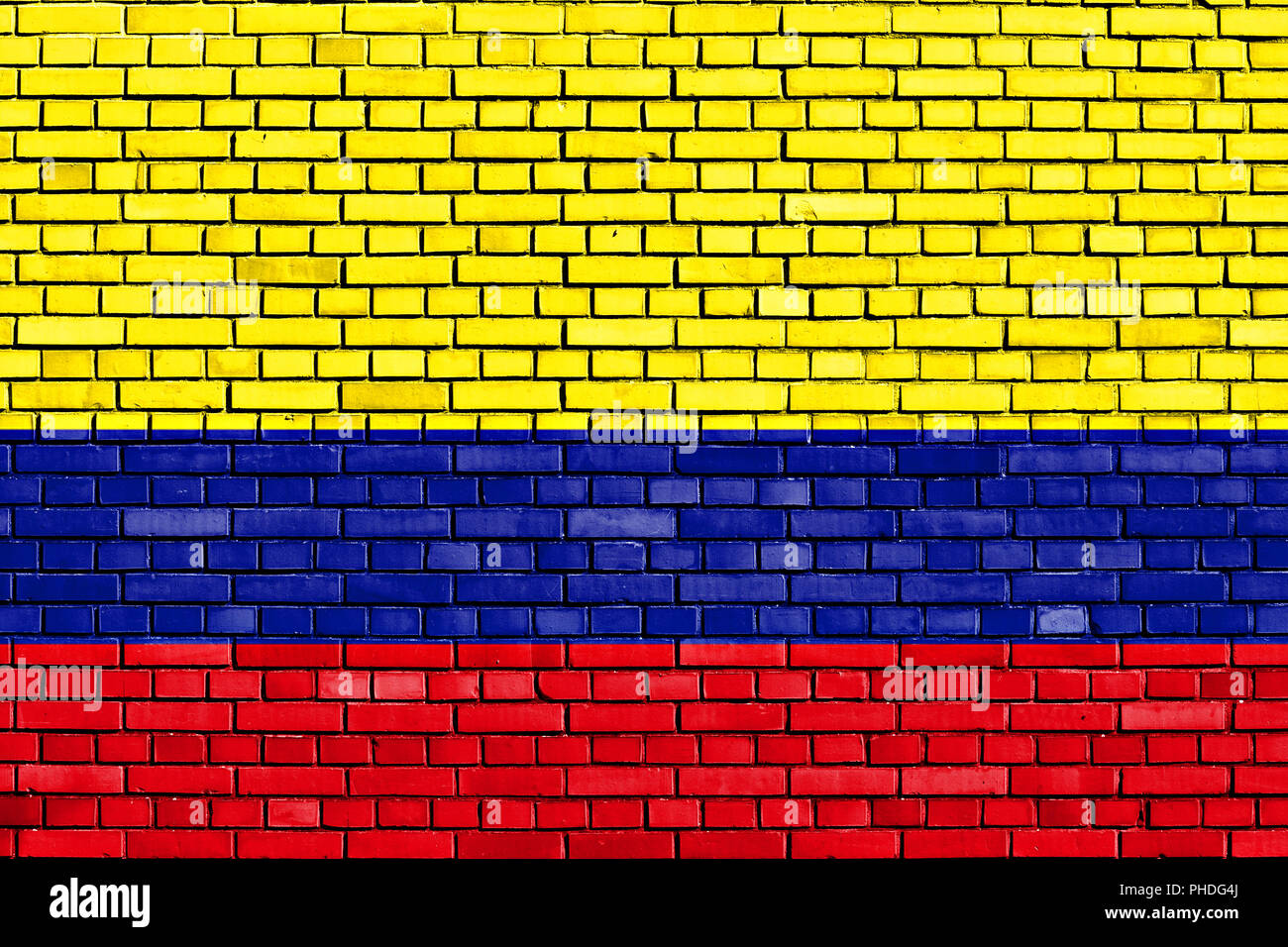 flag of Colombia painted on brick wall Stock Photo - Alamy