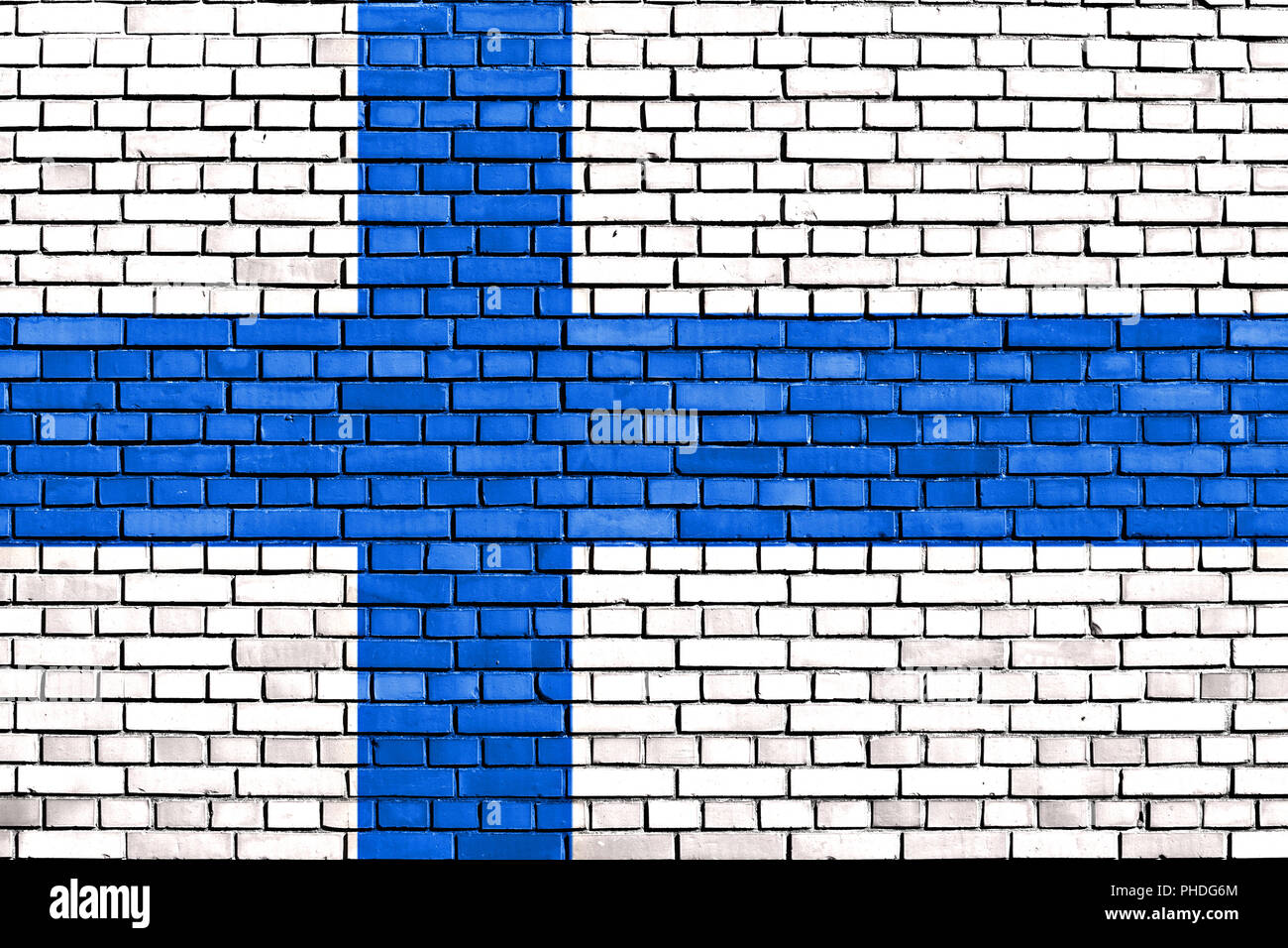 flag of Finland painted on brick wall Stock Photo - Alamy