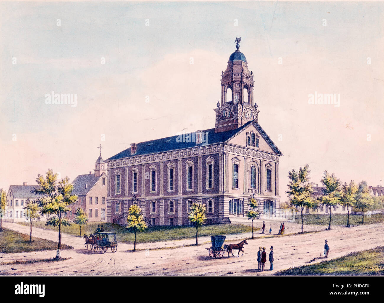 View of the Town Hall, Milford, Mass. ca. 1904 Stock Photo - Alamy
