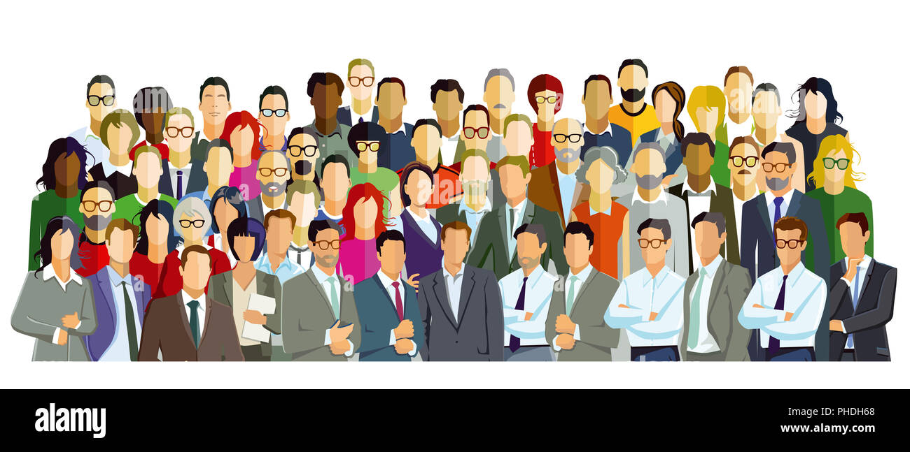 Group picture with diverse people, illustration Stock Photo - Alamy