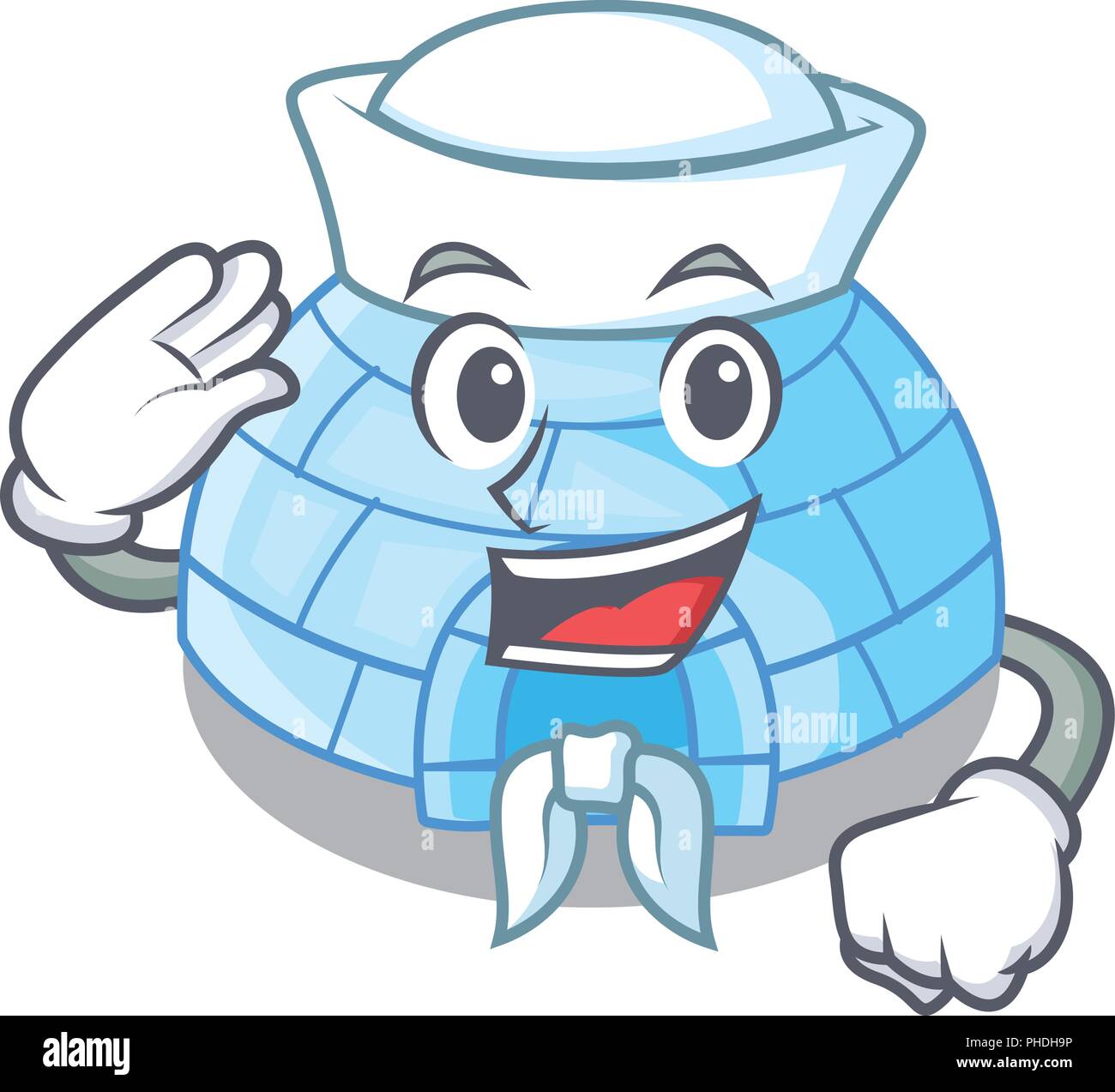 Sailor character cartoon ice house in snowfield vector illustration ...