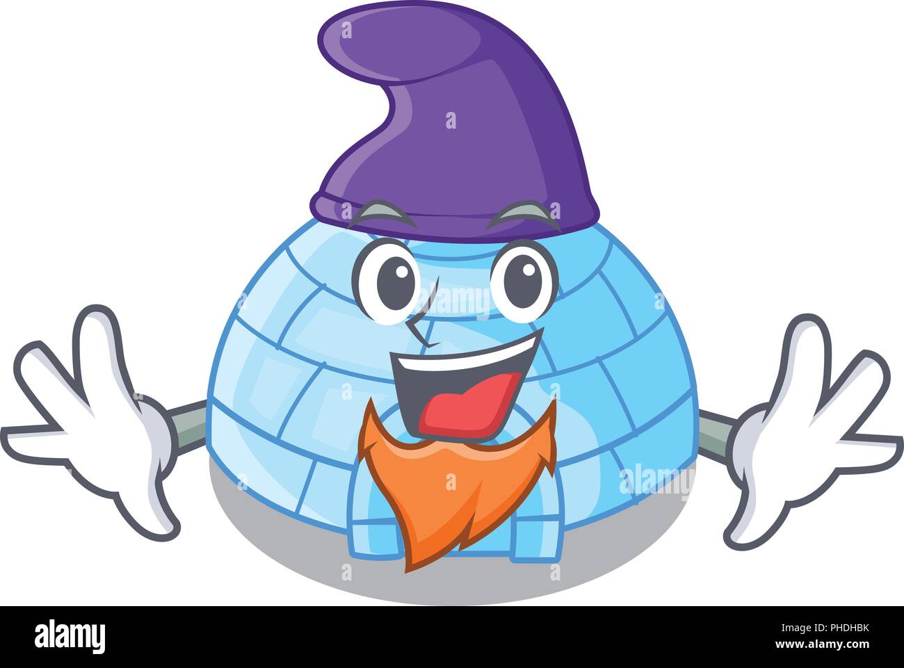 Elf character cartoon ice house in snowfield vector illustration Stock ...