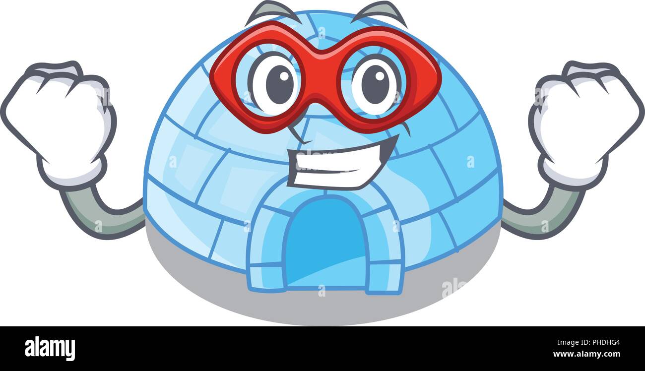 Super hero cartoon dome igloo ice house snow vector illustration Stock ...